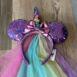 Disney | Accessories | Disney Parks Minnie Mouse Ears Pink Purple ...